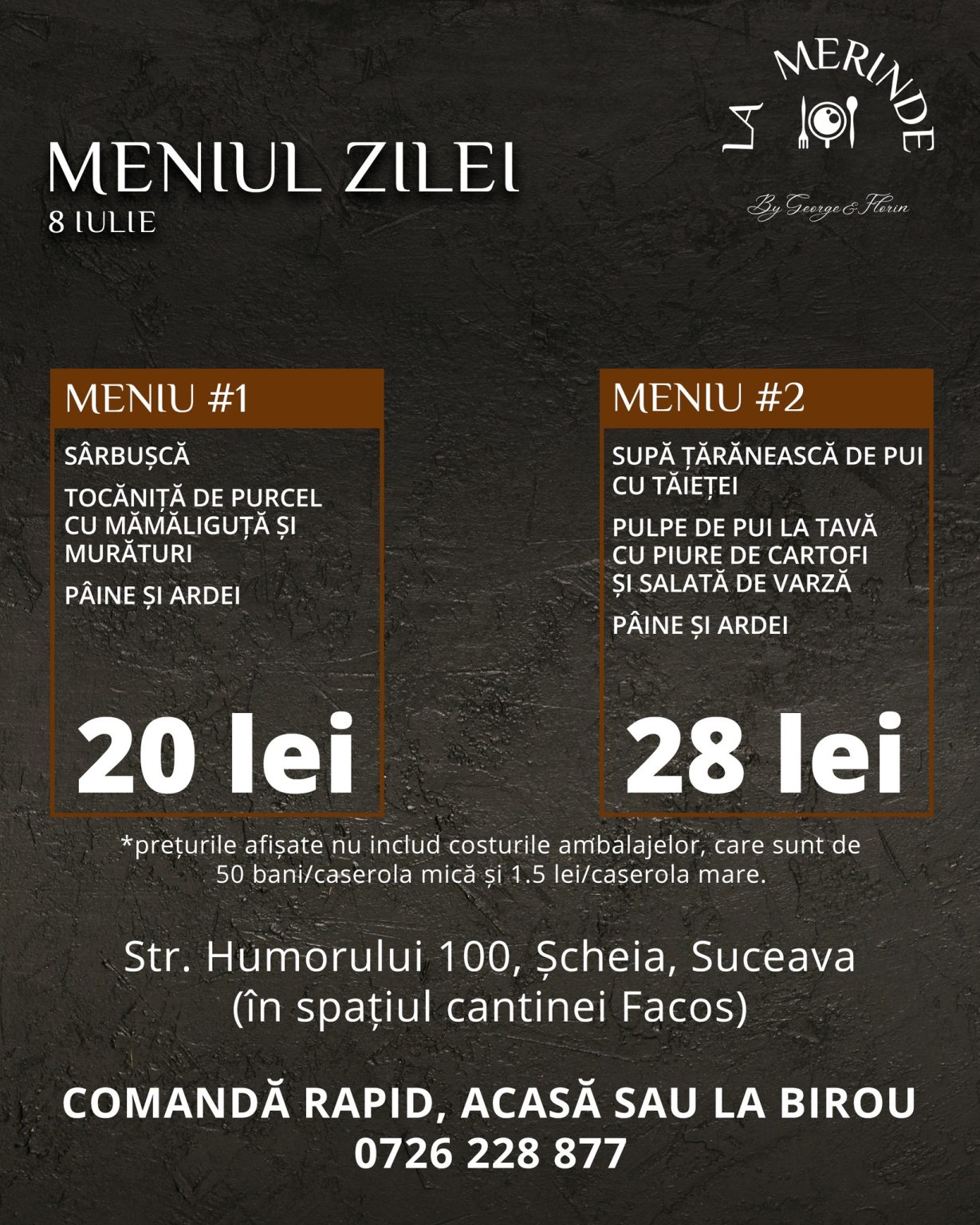 Meniul zilei Suceava la restaurante locale | e-Suceava.ro