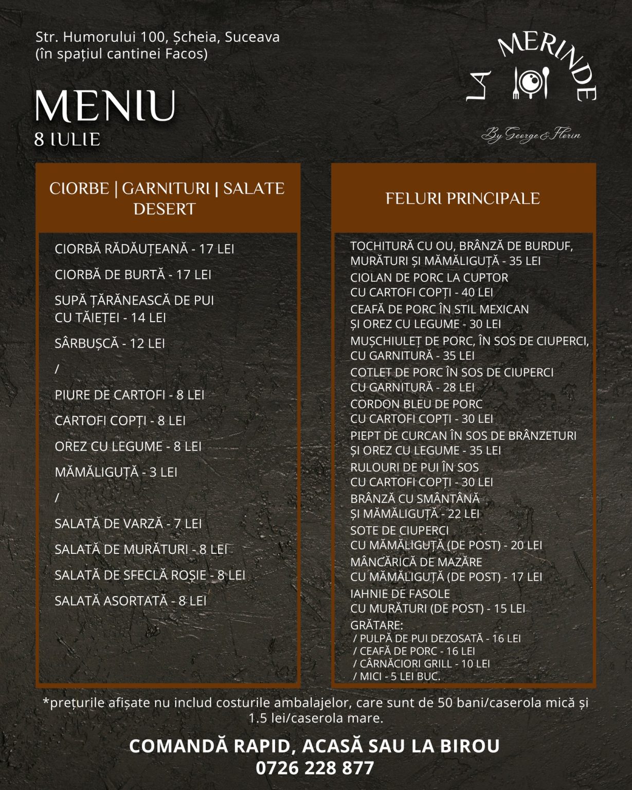 Meniul zilei Suceava la restaurante locale | e-Suceava.ro